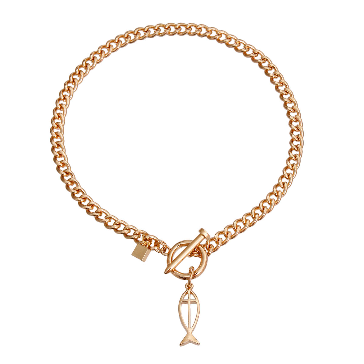 Gold Chain Fish Toggle Necklace – Infinite Trendz Btq
